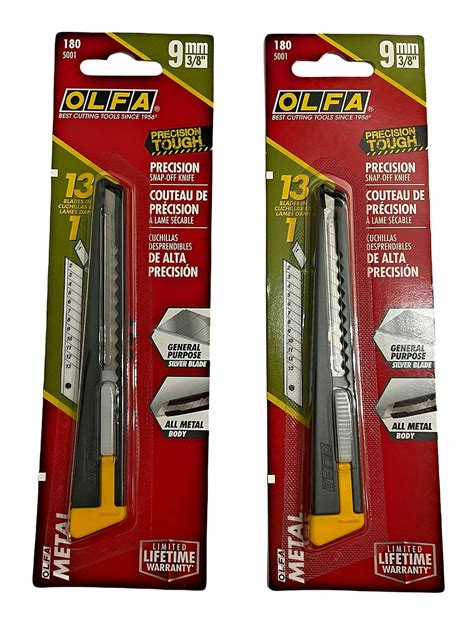 Olfa 5001 180 9mm Multi Purpose Metal Handle Utility Knife 2 Knife