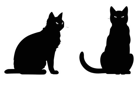 Cat Vector Illustration Silhouette Set Black And White 40508596 Vector