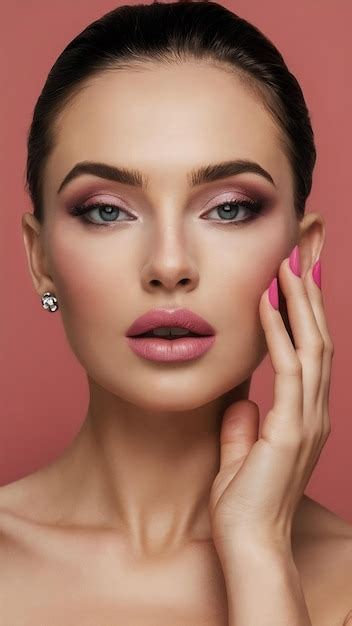 Sensual Glamour Portrait Of Beautiful Woman Model Lady With Fresh Daily