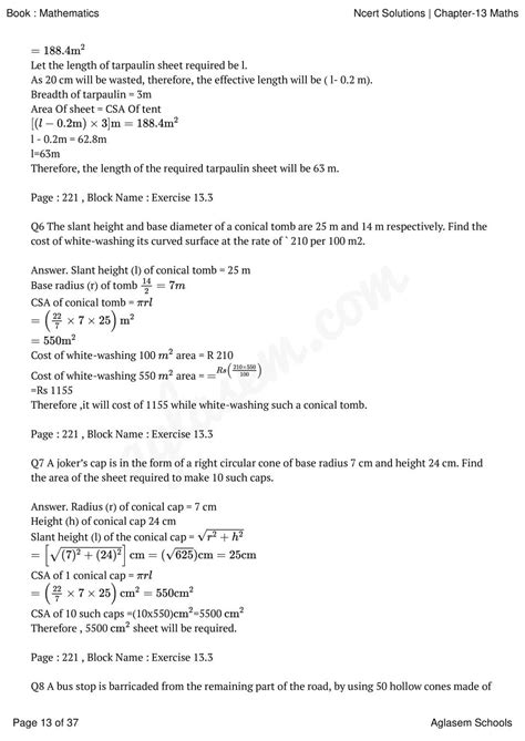 Ncert Solutions 2025 Class 9 Maths Chapter 11 Surface Area And Volume