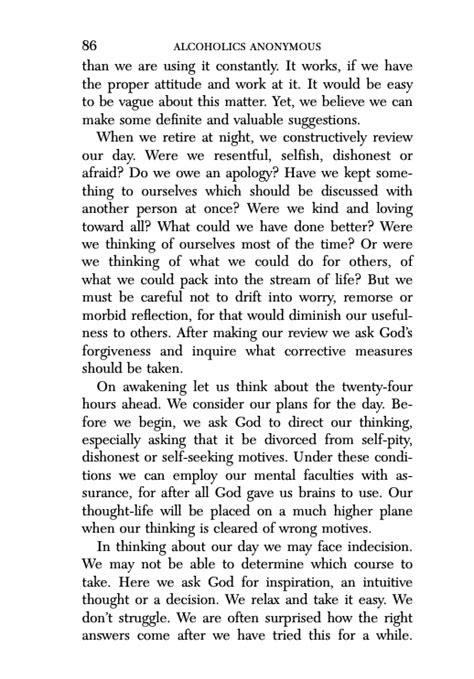 Page 86 Big Book Aa On Awakening With Video