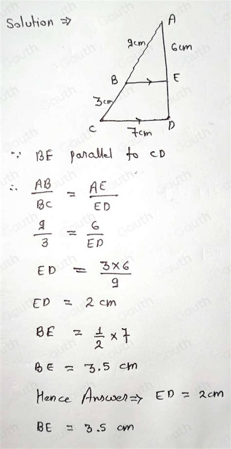Solved Be Is Parallel To Cd Ab Cm Bc Cm Cd Cm A Calculate