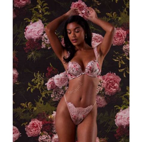 Jual La Senza Beyond Sexy Bra Set Flower Push Up Gel Level 3 Rose 36d