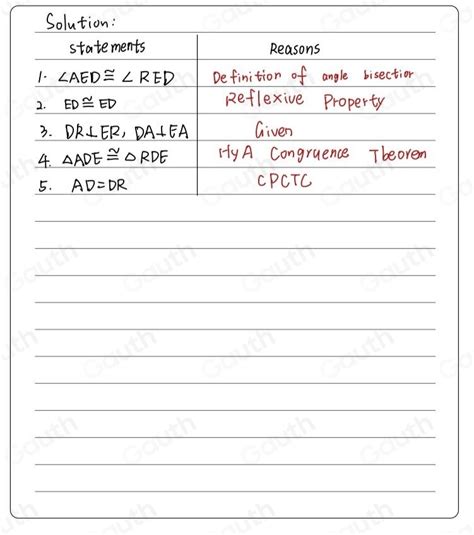 Solved A Complete The Given Proof By Placing The Correct Statement And Reason On Each Of The