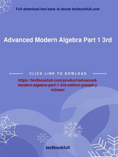Free Pdf Sample Advanced Modern Algebra Part 1 3rd Edition Joseph J