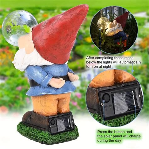 Hilarious Gnome Blowing A Bubble Garden Statue