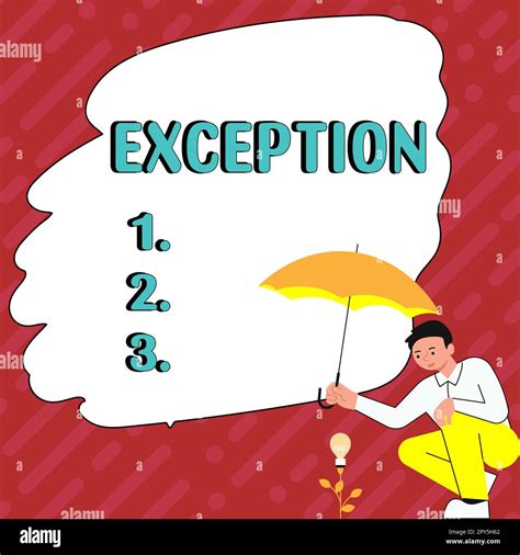 handwriting text exception word for person or thing that is excluded from general statement or