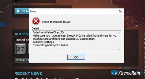 the game was unable to initialize direct3d ilikosx