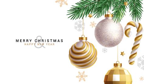 메리 크리스마스 인사말 카드 벡터 배경 디자인 크리스마스 매달려 공과 사탕 지팡이는 반짝이와 금색으로 반짝이는 장식 요소입니다 12월에 대한 스톡 벡터 아트 및 기타 이미지
