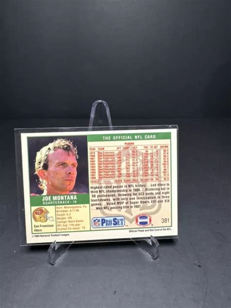 Joe Montana 381 1989 Pro Set Nfl San Francisco 49ers Hof Eur 001