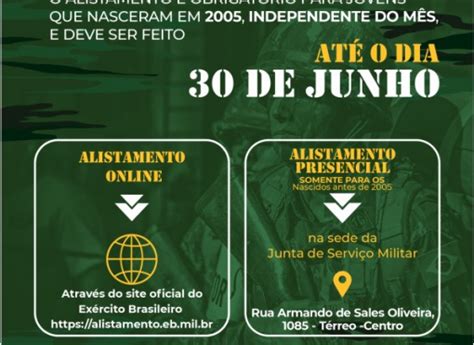 Junta De Servi O Militar Informa Sobre Alistamento Prefeitura