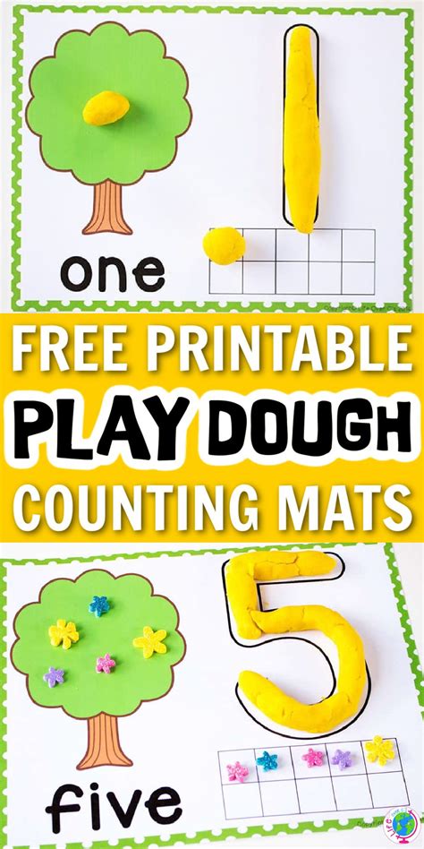 Free Printable Tree Play Dough Number Mats For 1 To 10 Math
