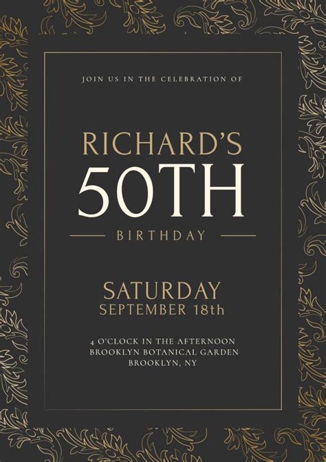 Free Printable Custom 50th Birthday Invitation Templates 60 Off