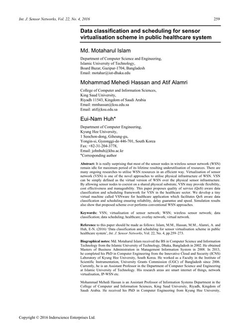 Pdf Data Classification And Scheduling For Sensor Virtualisation Scheme In Public Healthcare