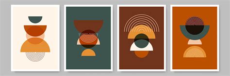 기하학적 균형 모양 현대적인 미니멀 한 아트 프린트가 있는 중반 세기 추상적 인 현대 미학 디자인 0명에 대한 스톡 벡터 아트 및 기타 이미지 Istock