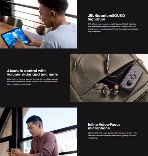 Jbl Quantum Wired In Ear Gaming Headset With Volume Slider And Microphone Mute