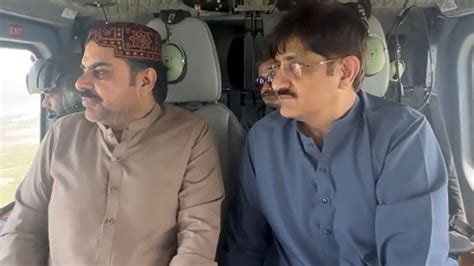 Sindh Cm Takes Aerial View Of Coastal Areas Of Thatta Sujawal Districts