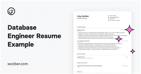 Database Engineer Resume Example