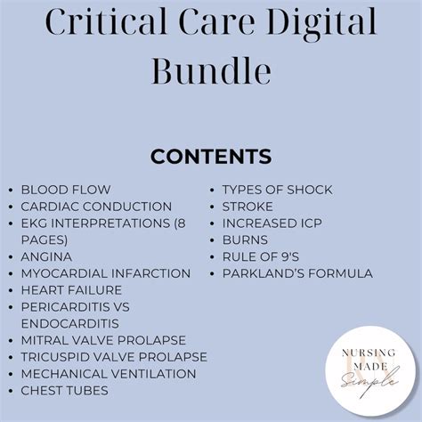Critical Care Nursing Bundleicu Nursingnursing School Notesnclex