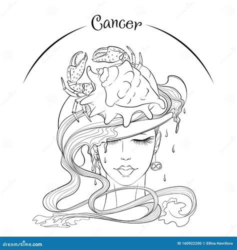 Cáncer De Niña En Eso Ilustración Del Vector Ilustración De Océano