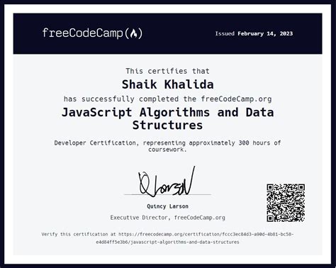 Shaik Khalida On Linkedin Certification Like Share Comment Javascript