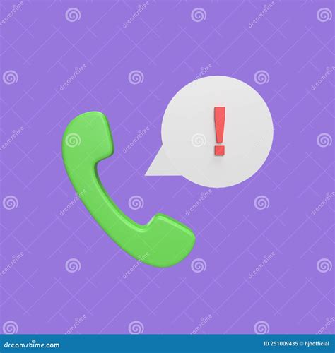 Icon Call And Exclamation Mark 3d Icon Model Cartoon Style Concept