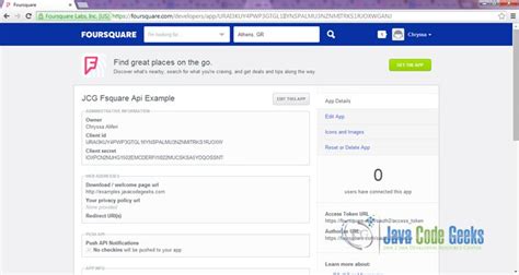 Android Foursquare Api Example Java Code Geeks