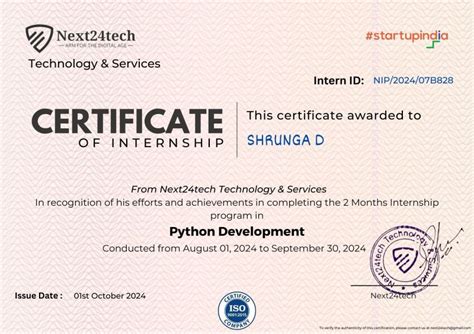 Shrunga D On Linkedin Python Internship Development Learning