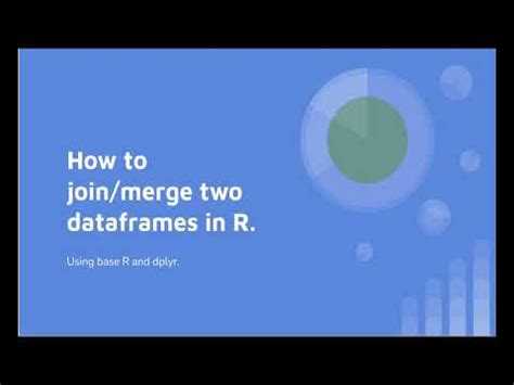 R Tutorial Episode 17 - How to join/merge two dataframes in R (using base R and dplyr) - YouTube
