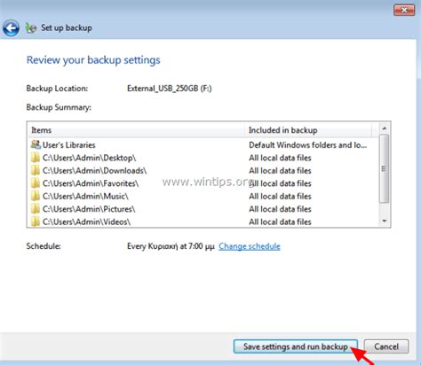 How To Use Windows Backup To Backup Restore Your Personal Files WinTips Org
