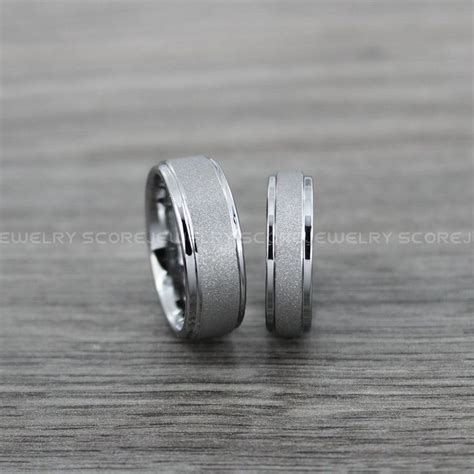 Sandblasted Rings Sand Blast Finish Tungsten Rings 2 Piece Couple Set