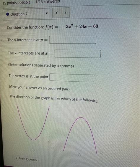 Solved 15 Points Possible 116 Answered Question 7