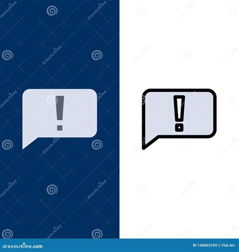 Chat Error Basic Ui Icons Flat And Line Filled Icon Set Vector Blue Background Stock Vector