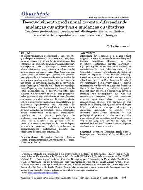 Desenvolvimento Profissional Docente Pdf