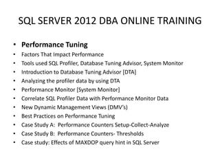 Sql Server Dba Online Training PPT