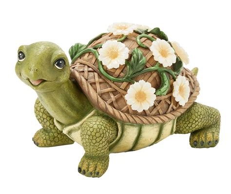 Real Living 64 Flower Shelf Turtle Led Solar Garden Statue Big Lots