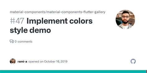 Implement Colors Style Demo Issue Material Components Material