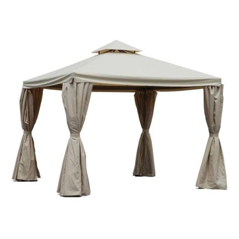 Gazebo Con Tende E Zanzariere Dallas Lusso In Alluminio 300 X 300 Cm