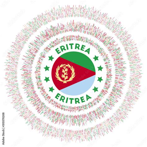 Eritrea Symbol Radiant Country Flag With Colorful Rays Shiny Sunburst With Eritrea Flag