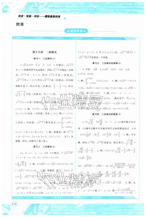 2025年同步实践评价课程基础训练湖南少年儿童出版社八年级数学下册人教版答案——青夏教育精英家教网——