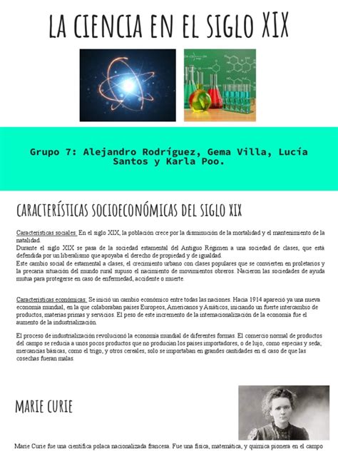 La Ciencia En El Siglo Xix Marie Curie Y Ada Augusta Byron Pdf