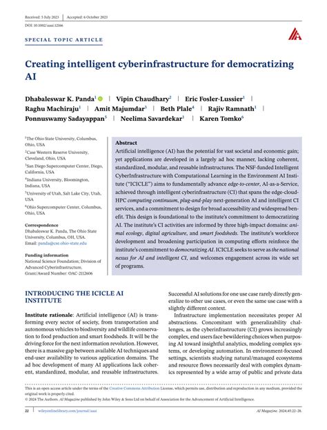 Pdf Creating Intelligent Cyberinfrastructure For Democratizing Ai