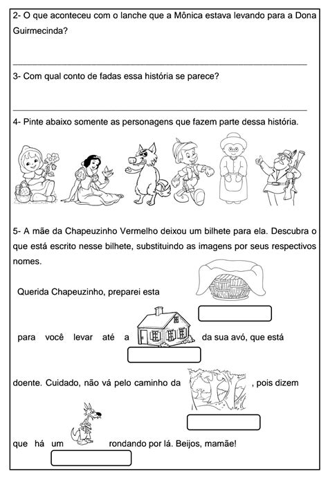 Atividades Turma da Mônica Atividade a Turma da Mônica em contos