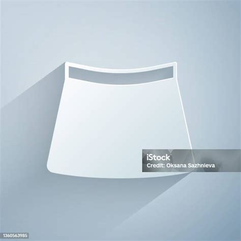 회색 배경에 격리 된 종이 컷 스커트 아이콘 종이 아트 스타일 벡터 0명에 대한 스톡 벡터 아트 및 기타 이미지 0명 3차원 형태 그림자 Istock