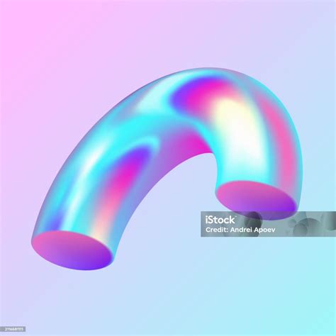 Iridescent Half Toros Realistic Vector Illustration Stock Illustration