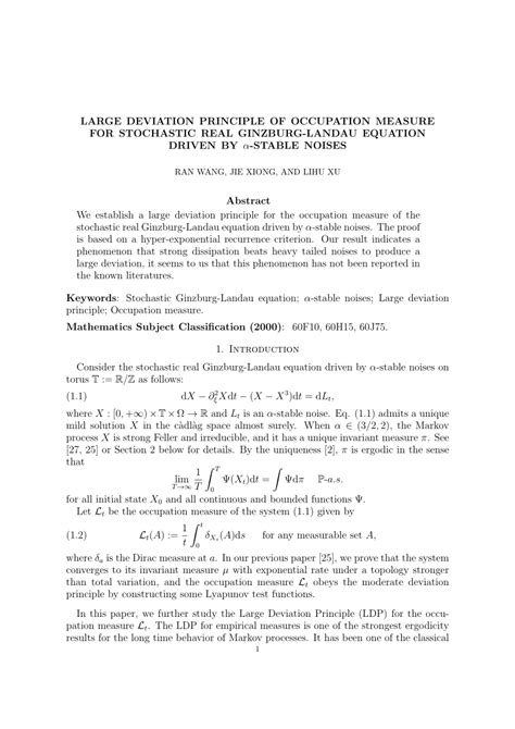 Pdf Large Deviation Principle Of Occupation Measure For Stochastic Real Ginzburg Landau
