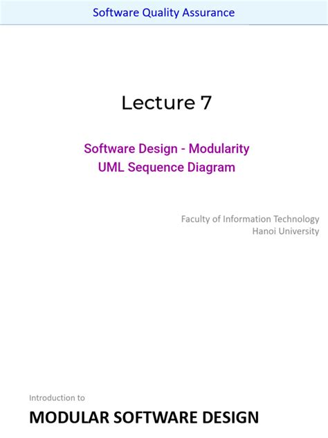 Lecture 7 Modularity Sequence Diagram Pdf Modular Programming Software Engineering
