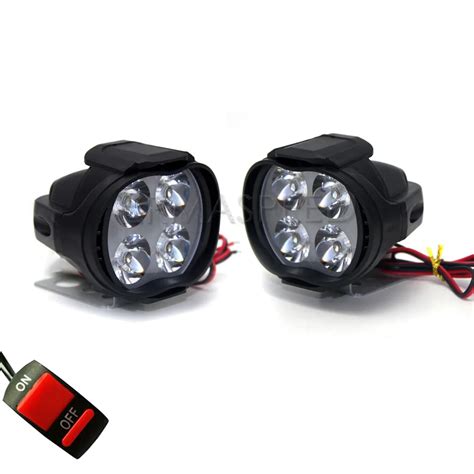 Пара мотоцикл светодиодный фары 12V 3000K светодиодные противотуманные ...