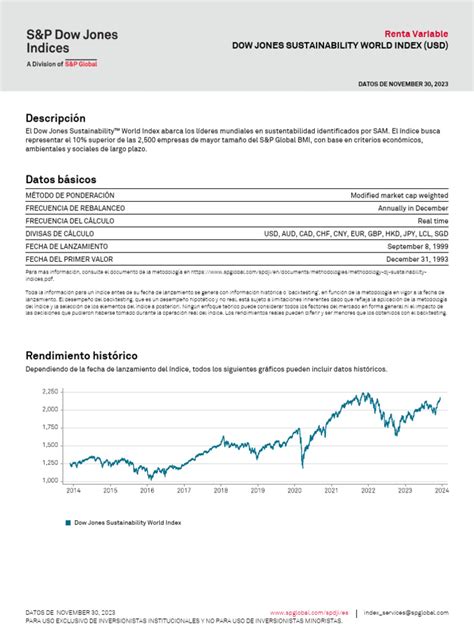 Fs Dow Jones Sustainability World Index Pdf Inversiones Economias