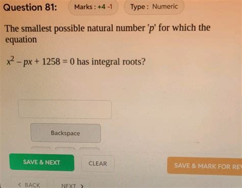 Question 81 Marks 4 1 Type Numeric The StudyX